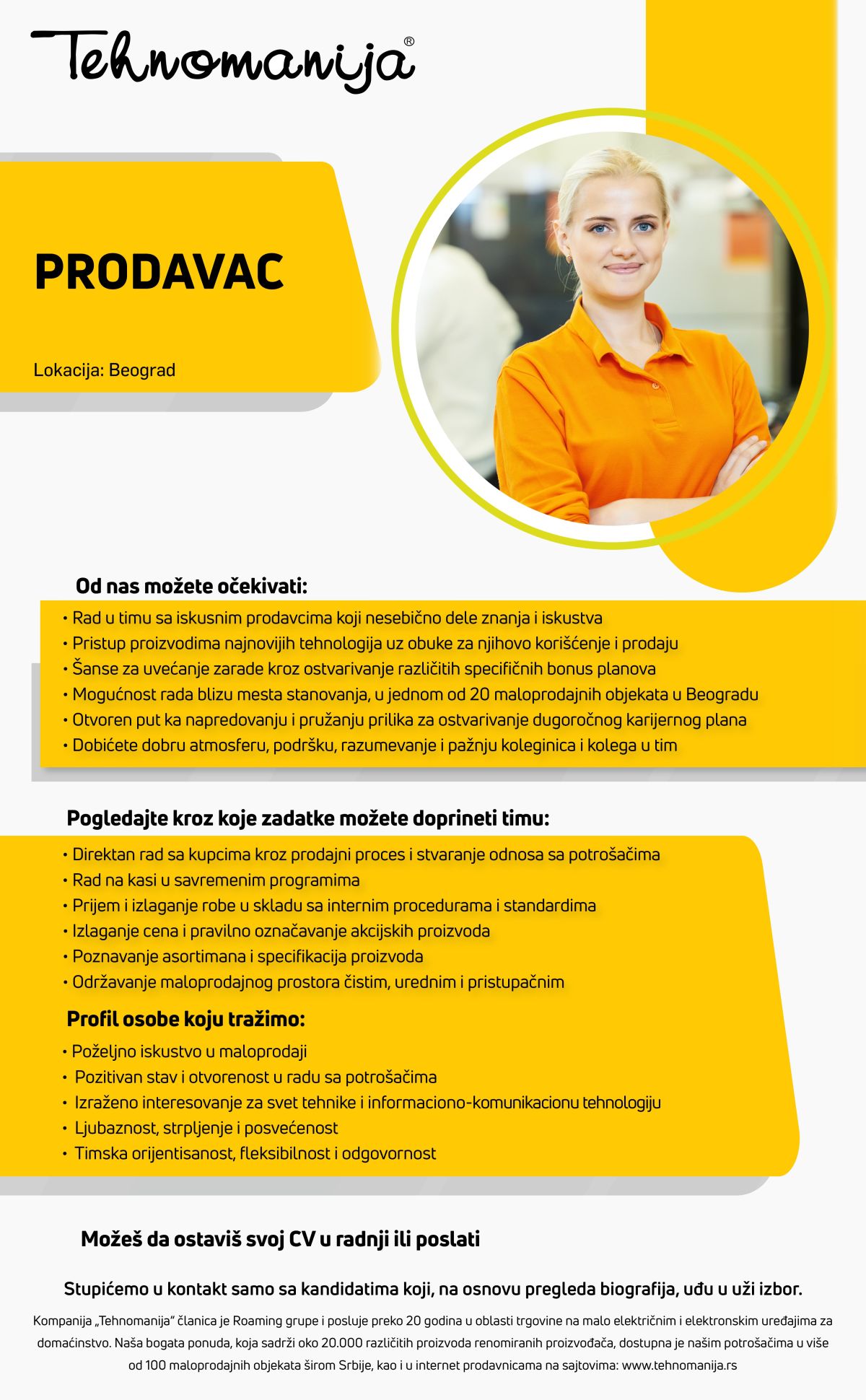 Prodavac - Tehnomanija d.o.o. | Poslovi Infostud